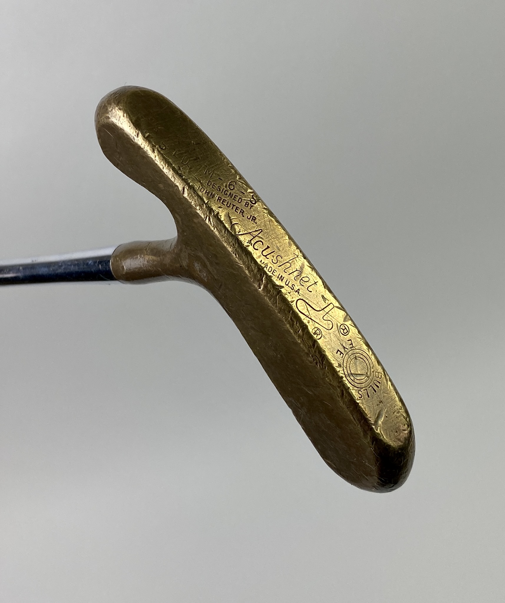Used Acushnet Bullseye Brass Golf Putter Right/ Left Hand Steel 36-Inch ...