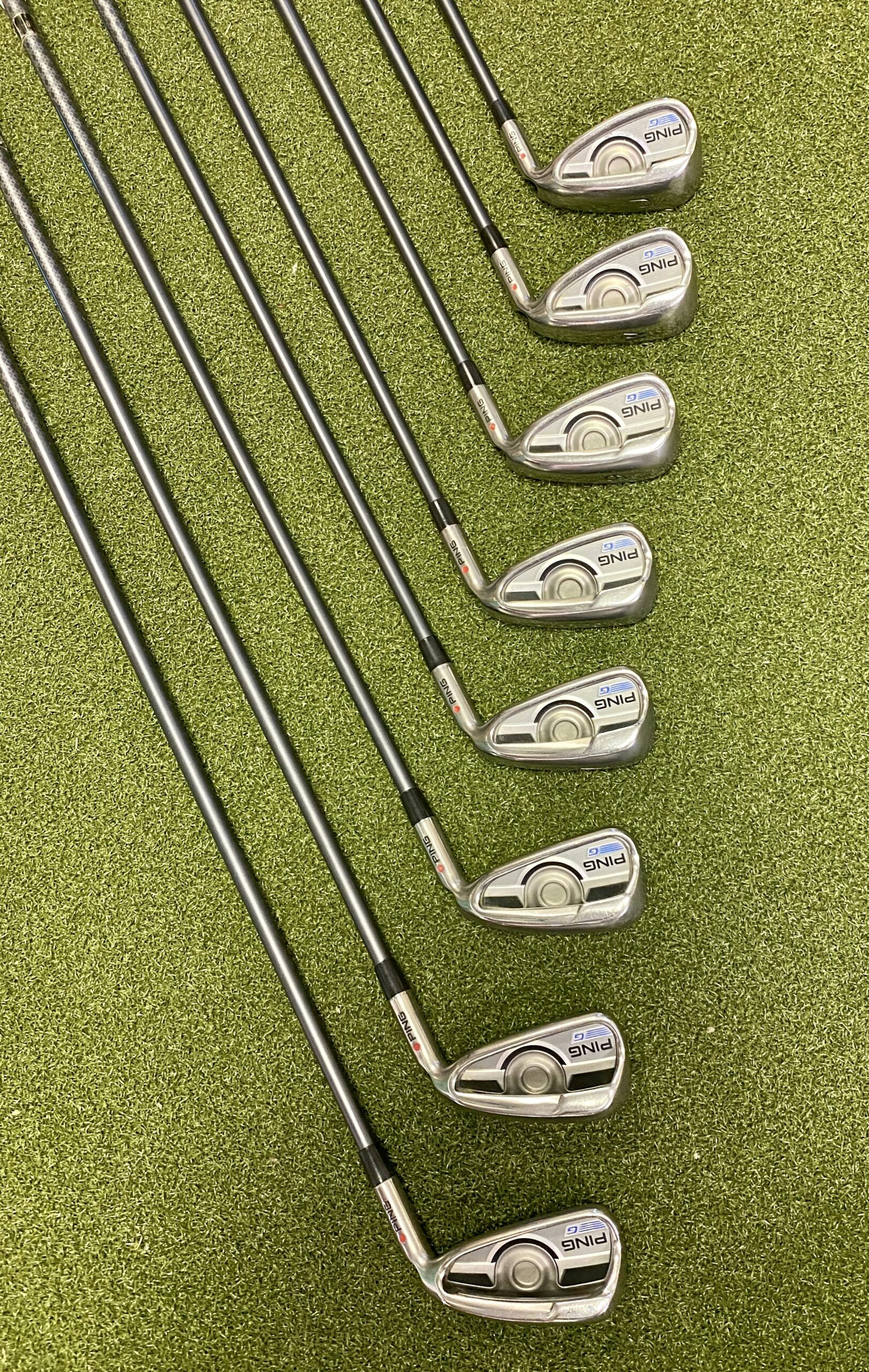 Used RH Ping Red Dot G Irons 4-PW/UW CFS 65g Senior Flex Graphite Golf ...