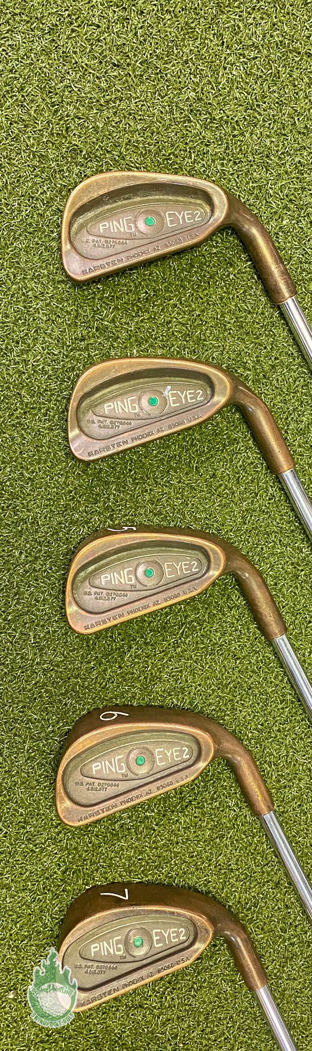 Used Ping Green Dot Eye 2 Beryllium Copper Irons 3-PW Stiff Steel Golf ...