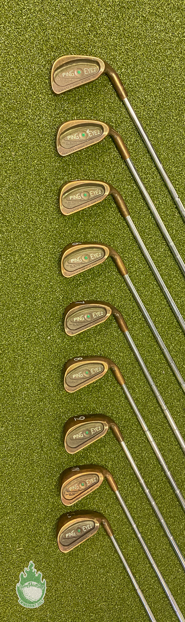 Used Ping Green Dot Eye 2 Beryllium Copper Irons 3-PW Stiff Steel Golf ...