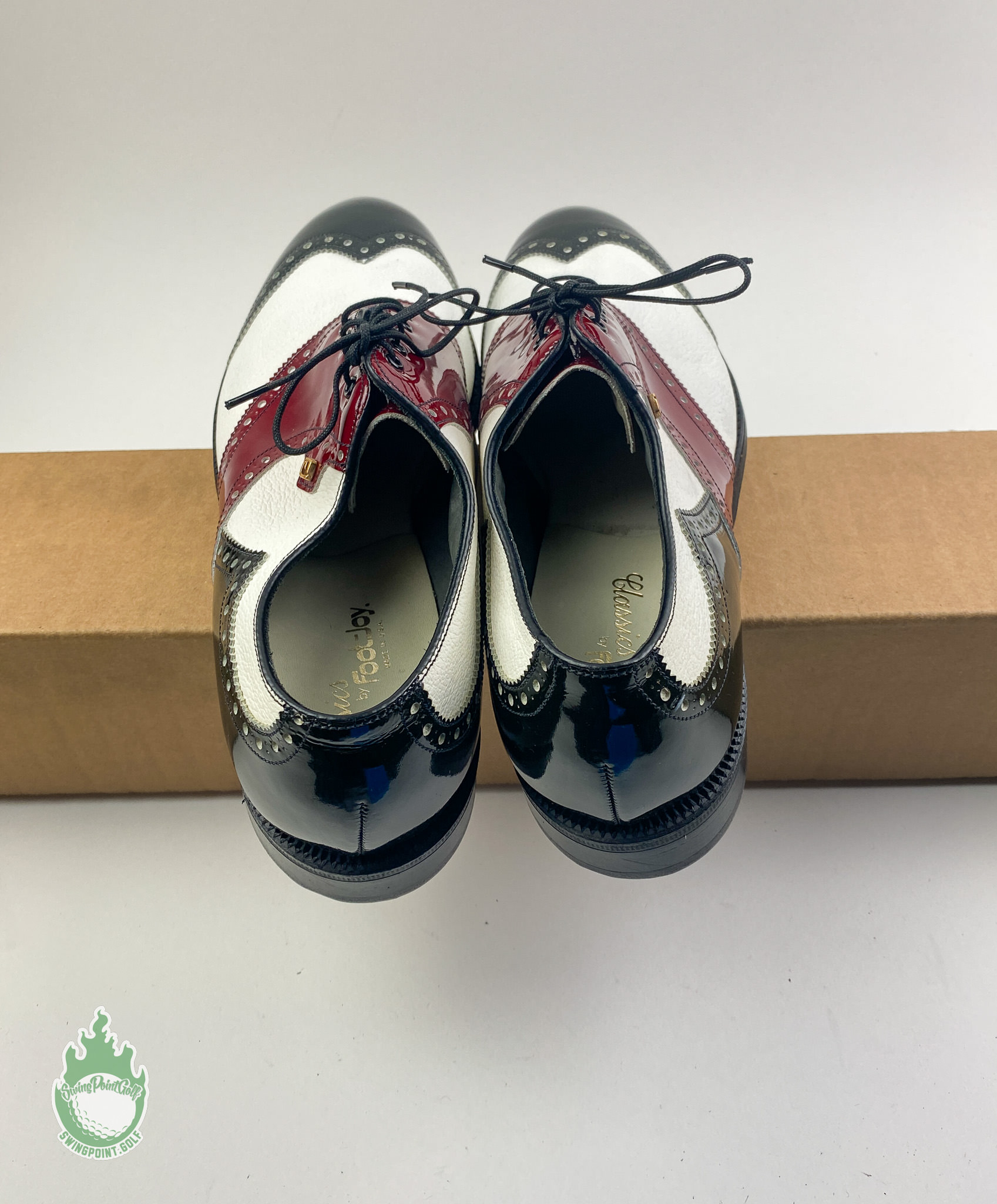 Vintage FootJoy Classics Metal Spike Golf Shoes Size 11C Wing Tip Style ...