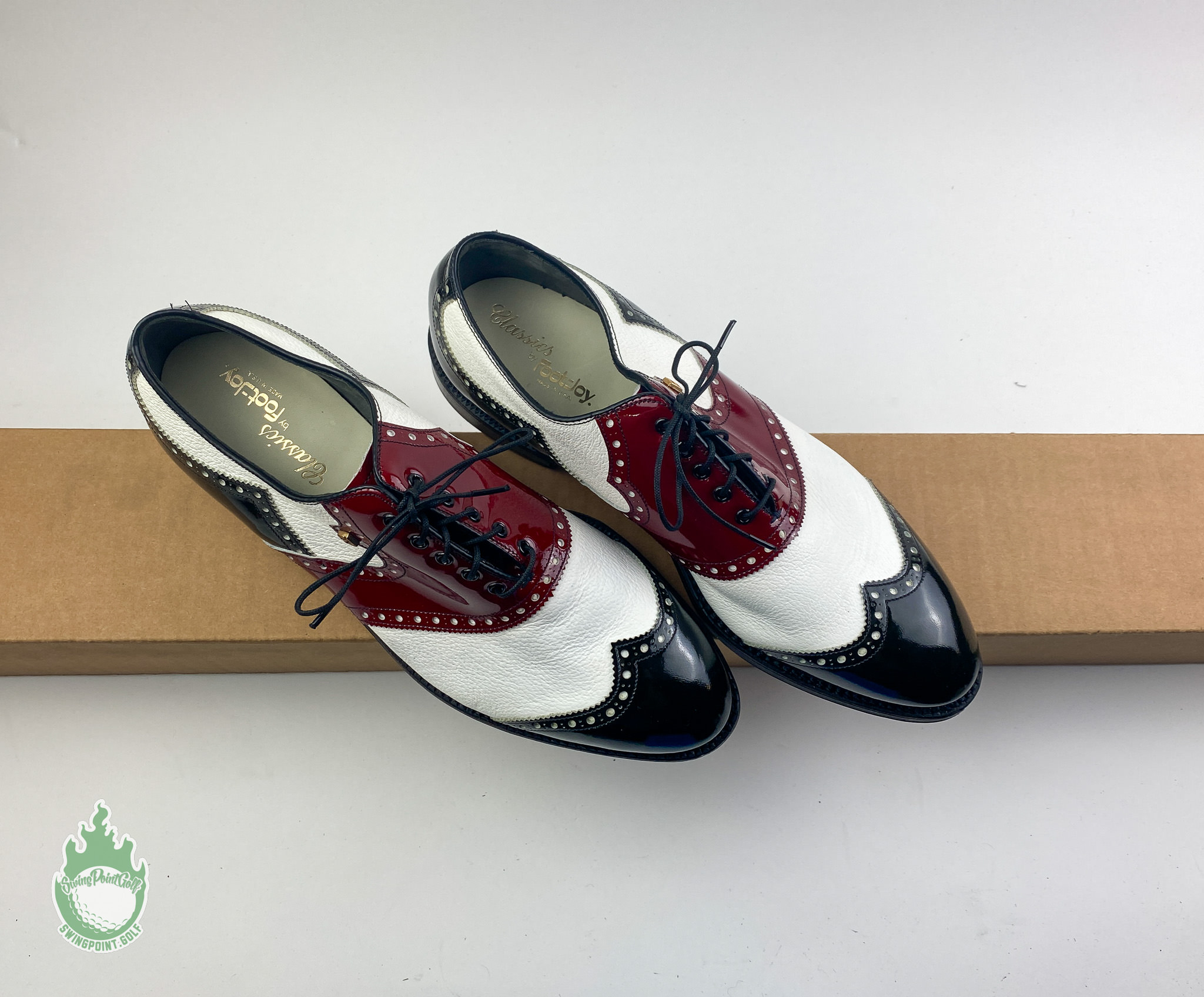 Vintage FootJoy Classics Metal Spike Golf Shoes Size 11C Wing Tip Style ...