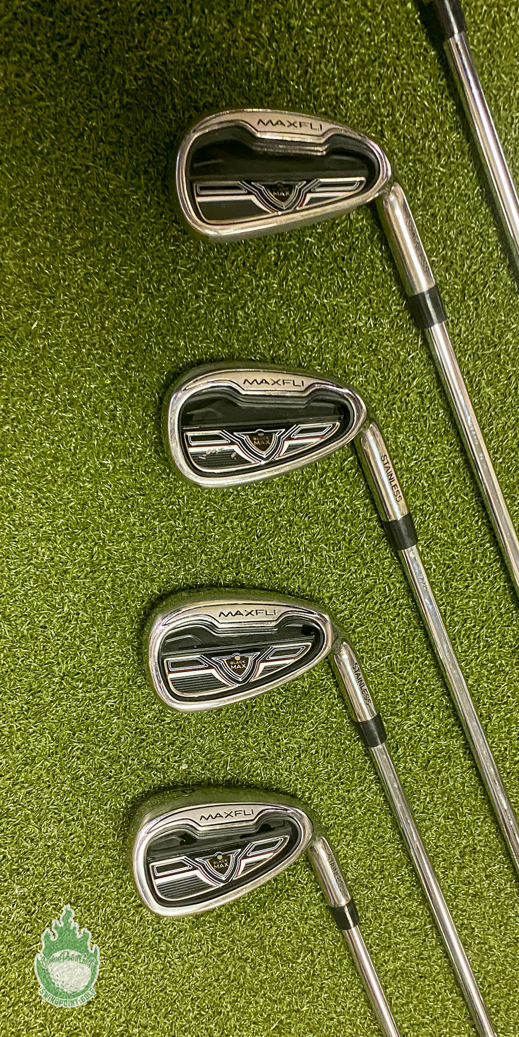 Used Right Handed MaxFli Black MAX Irons 4H 5-PW Regular Flex Steel ...