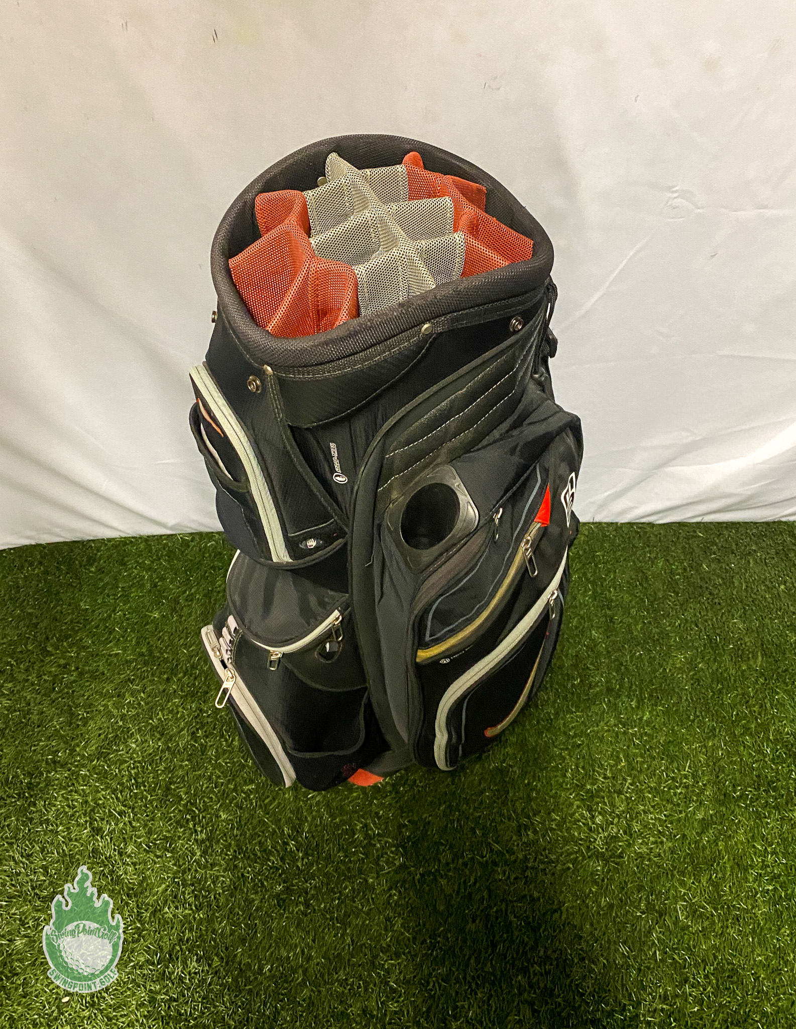 Used Nike M9 Golf 14-Way Cart/Carry Golf Bag Black/Red With Rainhood ...