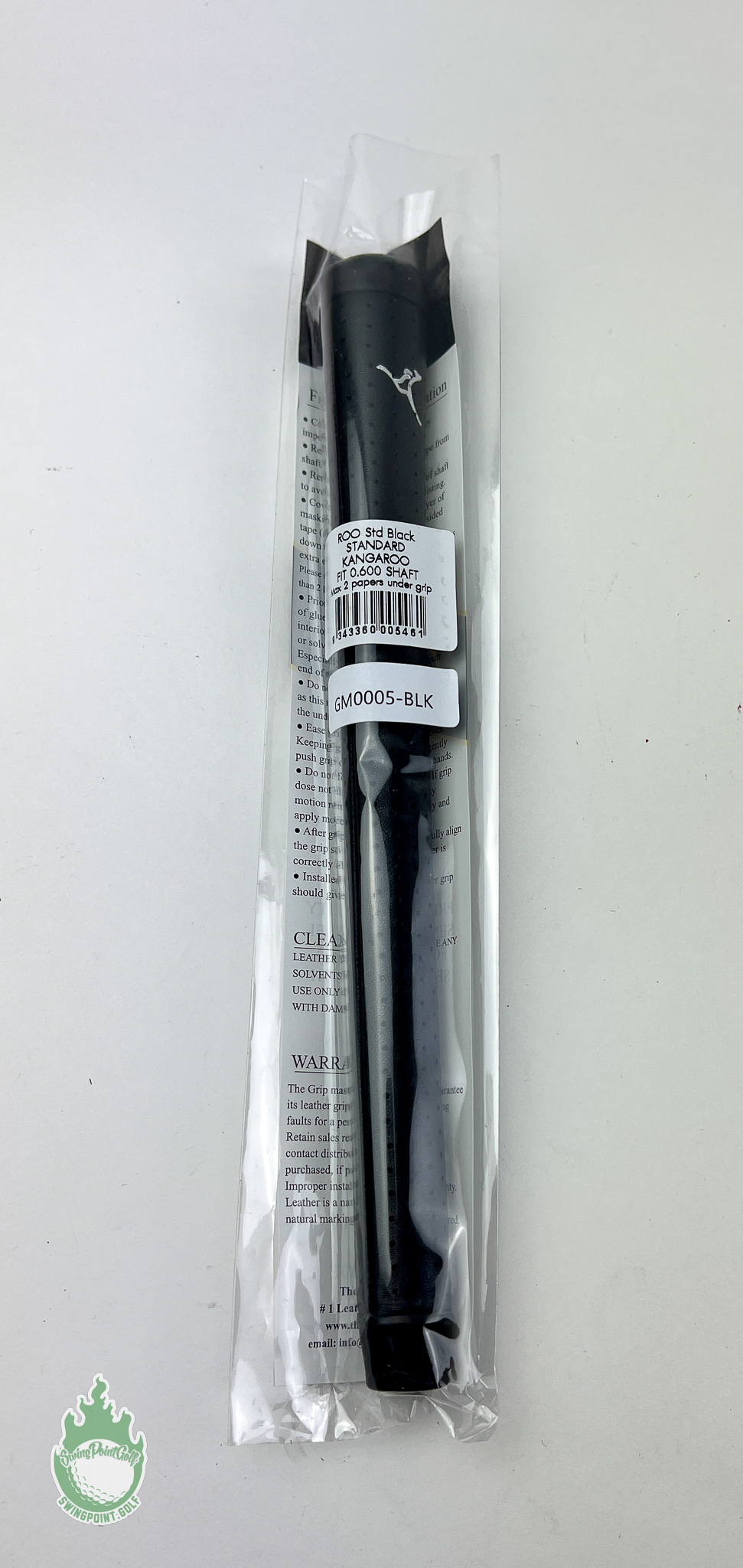 New Grip Master Genuine Kangaroo Leather Stitchback Black Golf Grip ...