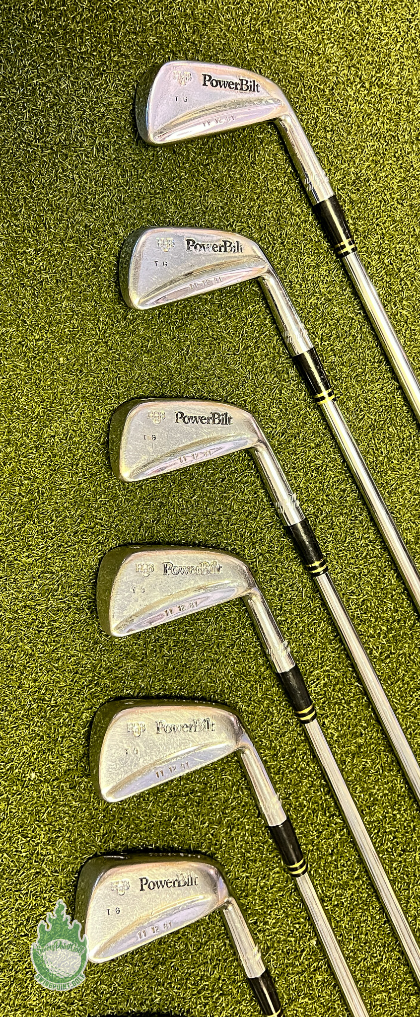 Used RH H&B PowerBilt Scotch Blade Irons 2-PW S200 Stiff Steel Golf ...