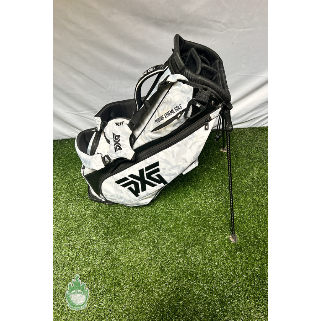 Used PXG Carry Stand Bag White Camo w/ BackPack Straps And Rainhood ...