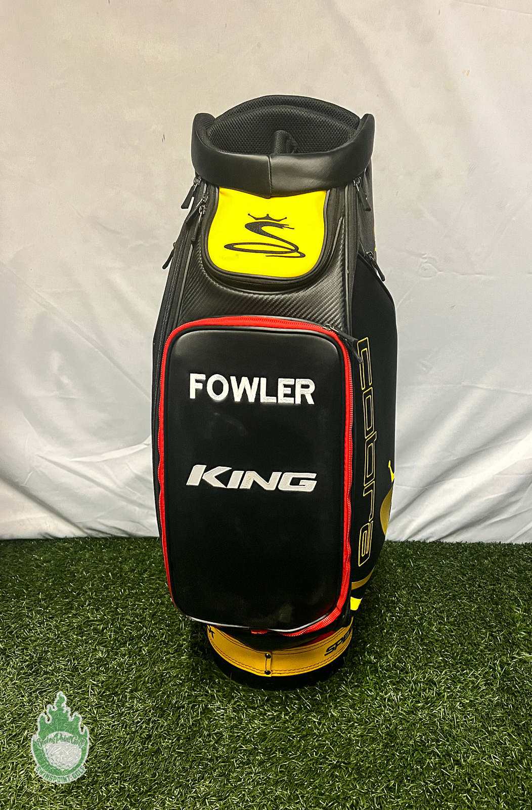 Used Embroidered Fowler Cobra King F9 6 Way Golf Staff Bag Black W