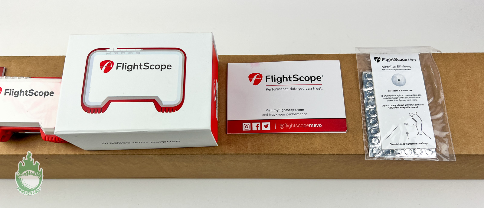 Used in Box FlightScope Mevo Golf Launch Monitor With Charger, Stickers ...