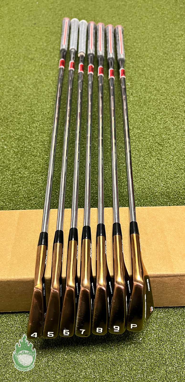 Used Cobra King RF Forged MB Copper Irons 4-PW $-Taper 120 Stiff Steel ...