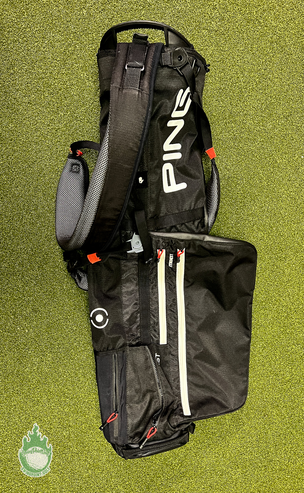 Pre Owned Ping Moonlite Black 4-way Carry Sunday Golf Bag With Strap ...