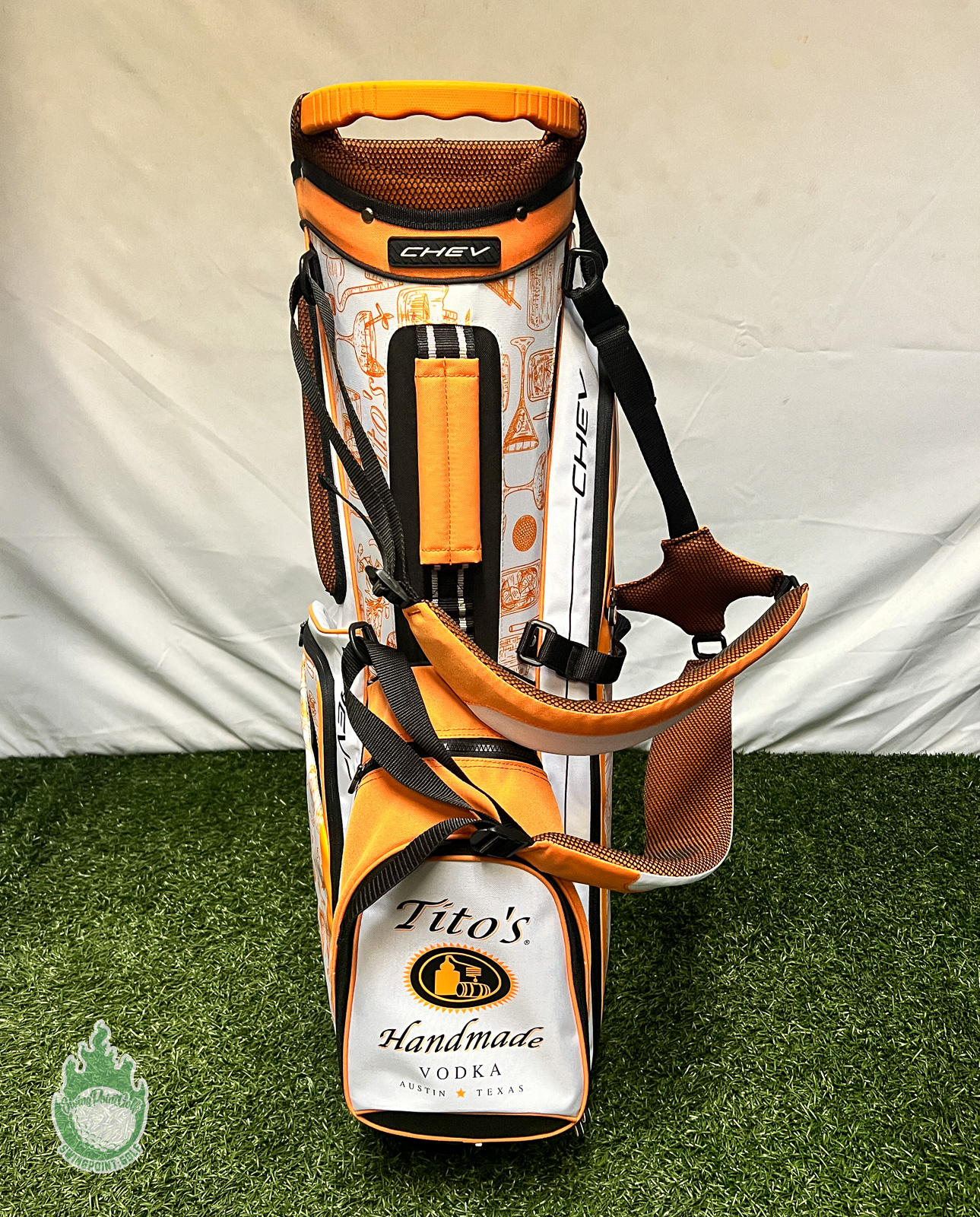 New Callaway Chev Golf Tito's Vodka Austin Texas Stand Golf Bag Orange White · SwingPoint Golf®