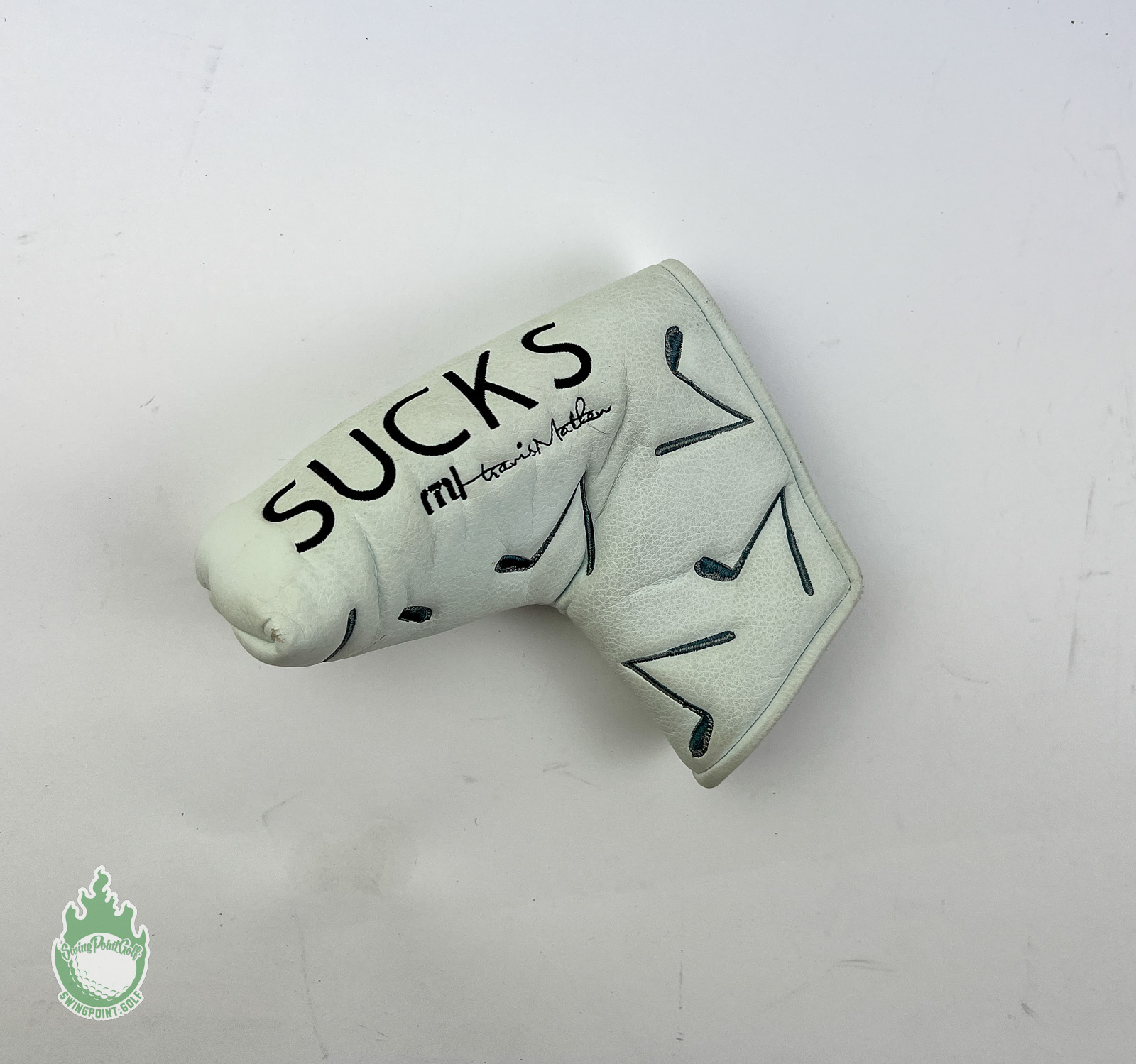 Used Travis Mathew Magnetic Blade Putter Golf Sucks Headcover Broken ...