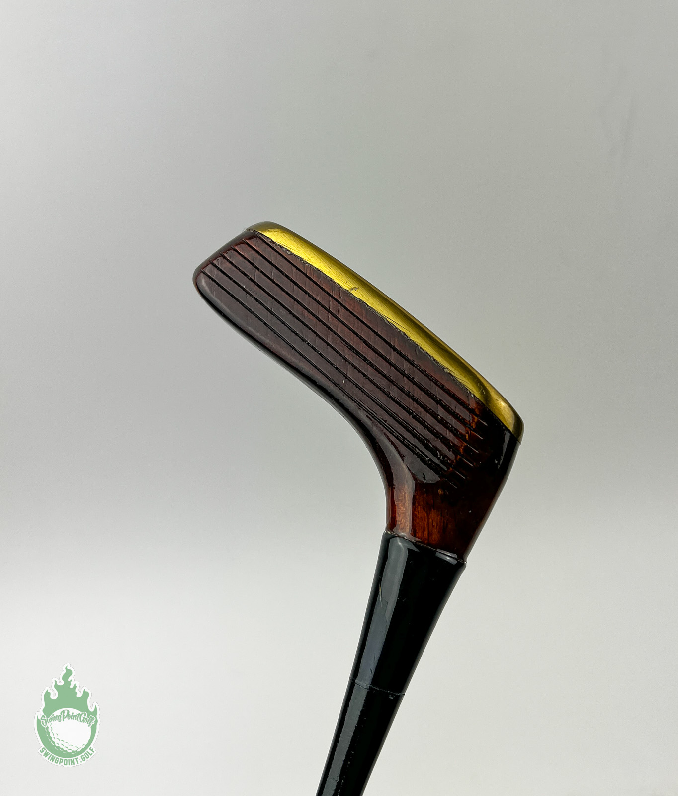 Pre-Owned LEFT Handed Stan Thompson Wood and Brass Putter Steel Golf ...