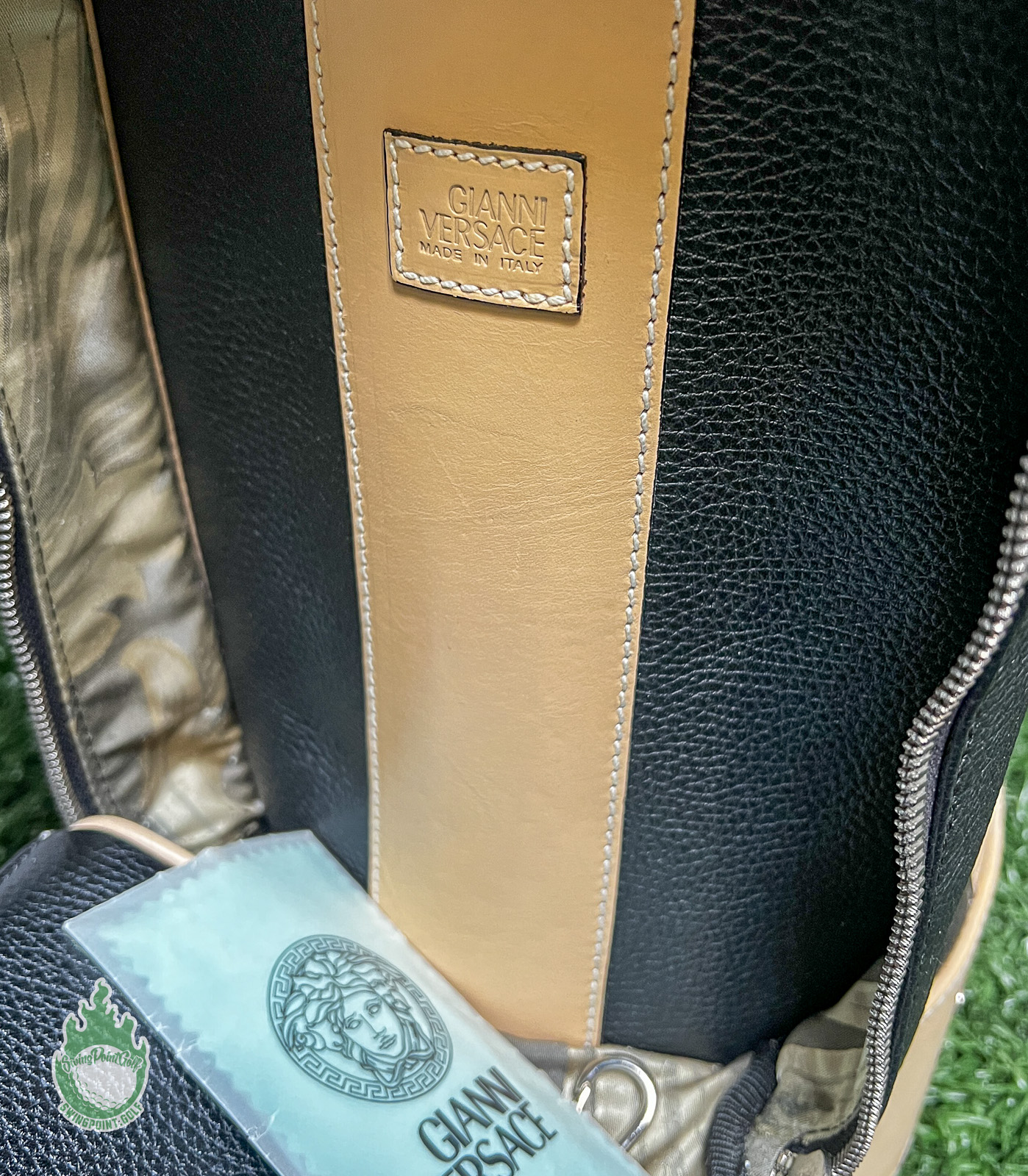 Vintage Gianni Versace Cart Golf Bag w/ Rainhood, Headcovers, Name Tag ...