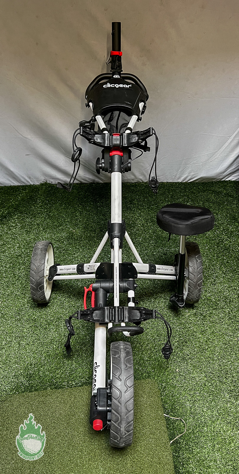 Clicgear Model 3.5+ 3 Wheel Collapsible Golf Push Cart Chair & Umbrella ...