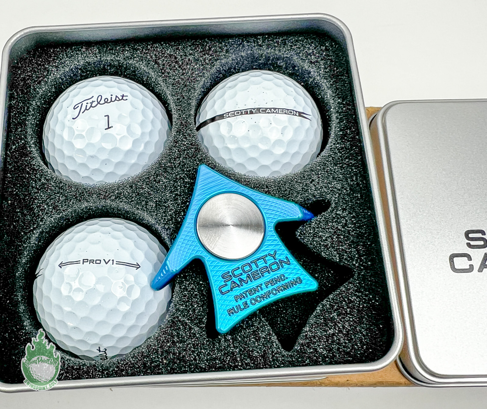 Scotty Cameron Aero Alignment Tool Turbo Blue and 3 Pro V1 Scotty ...