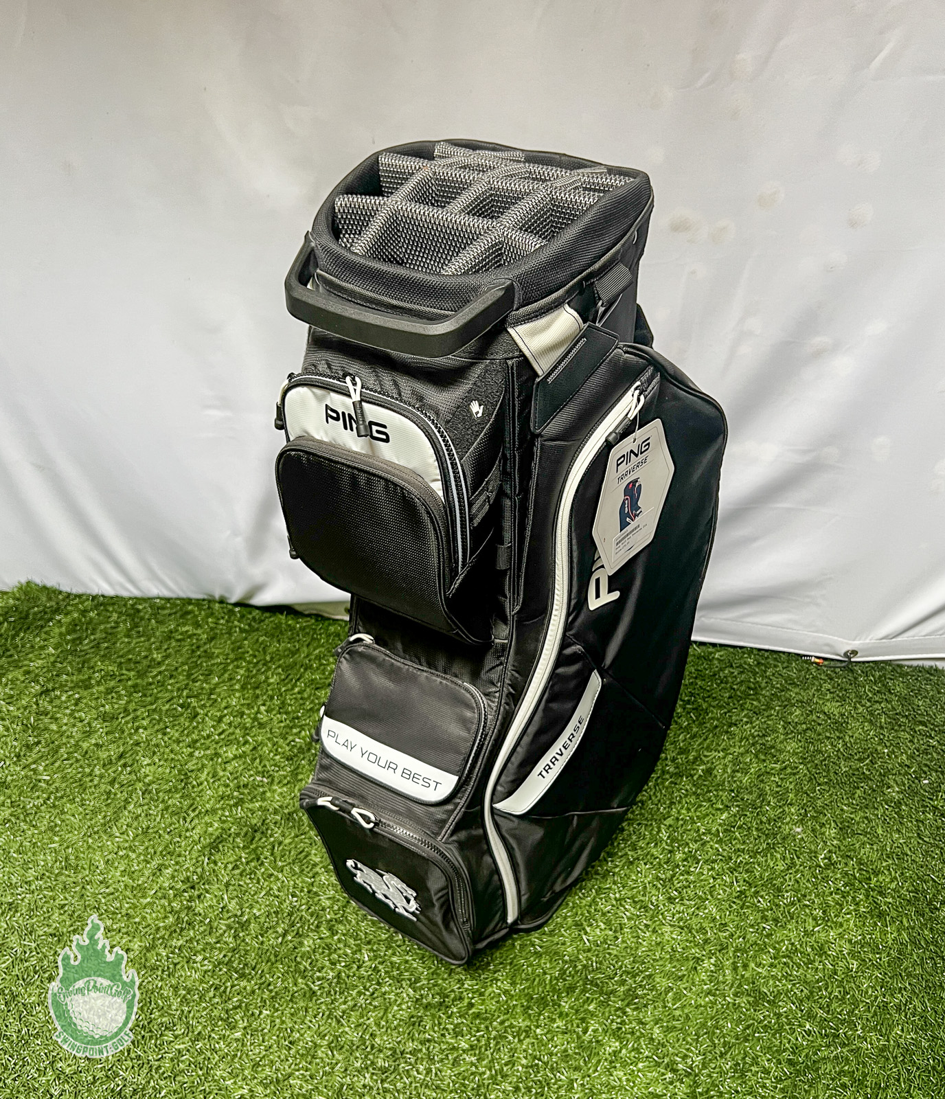 New Ping Golf Traverse Staff Bag 14-Way Divided Black Rainhood Included ...