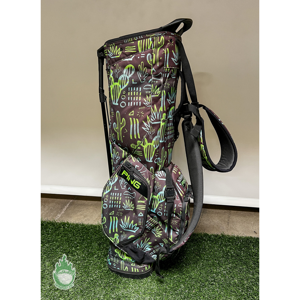 Used Ping Hoofer 2025 Neon Cactus Golf Cart/Carry Stand Bag 5-Way W ...