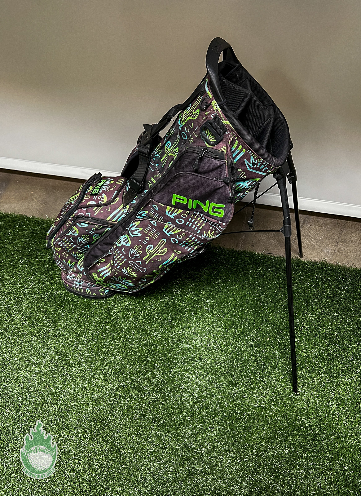 Used Ping Hoofer 2025 Neon Cactus Golf Cart/Carry Stand Bag 5-Way W ...