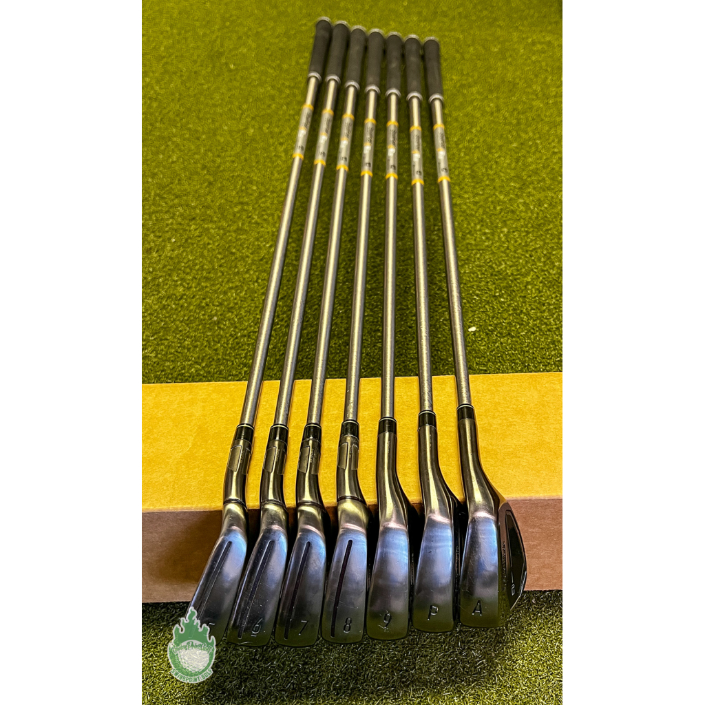 TaylorMade Qi Gunmetal Irons 5-PW/AW SteelFiber 90g Stiff Graphite Golf ...