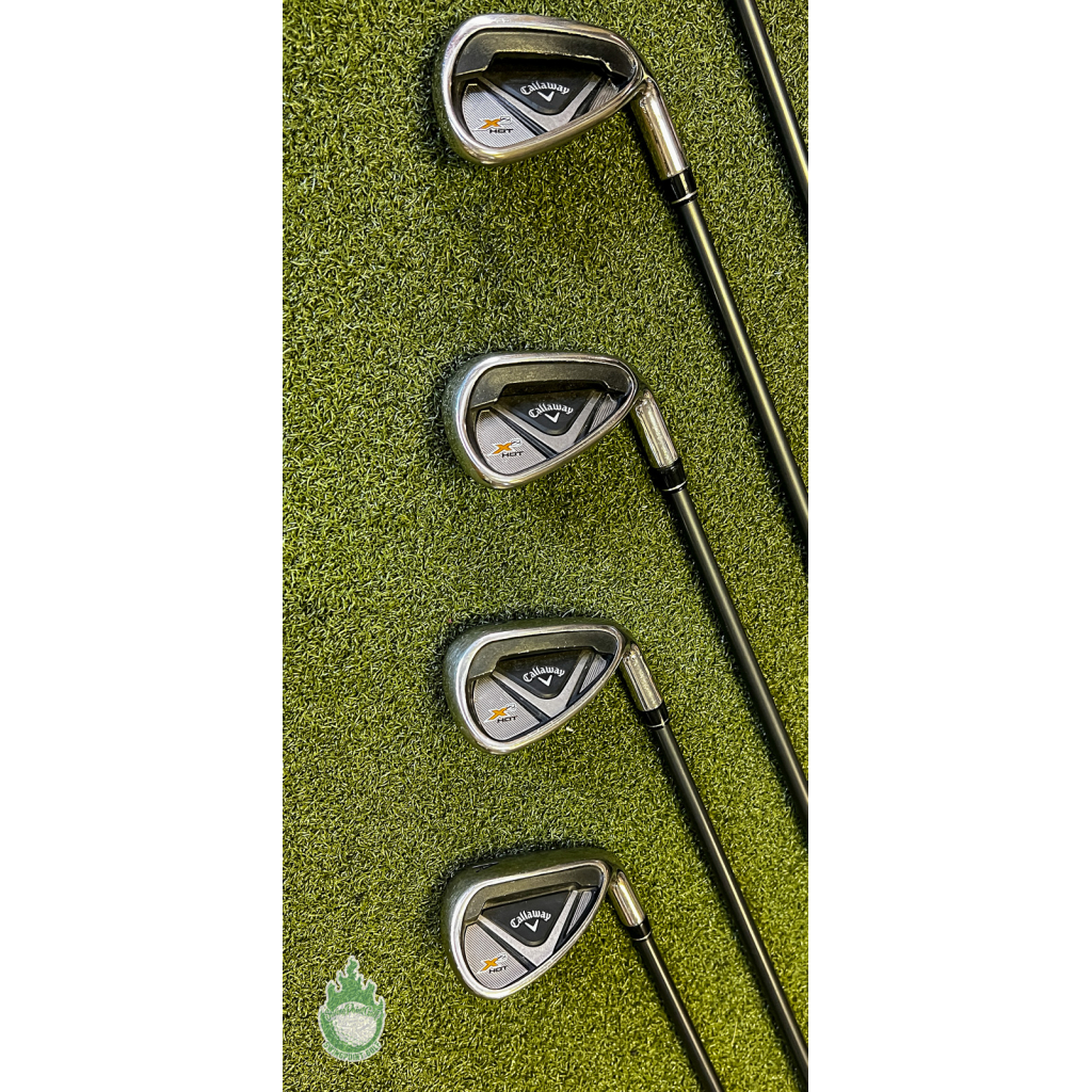 Used Right Handed Callaway X2 Hot Irons 6-PW/AW 55g Senior Graphite ...